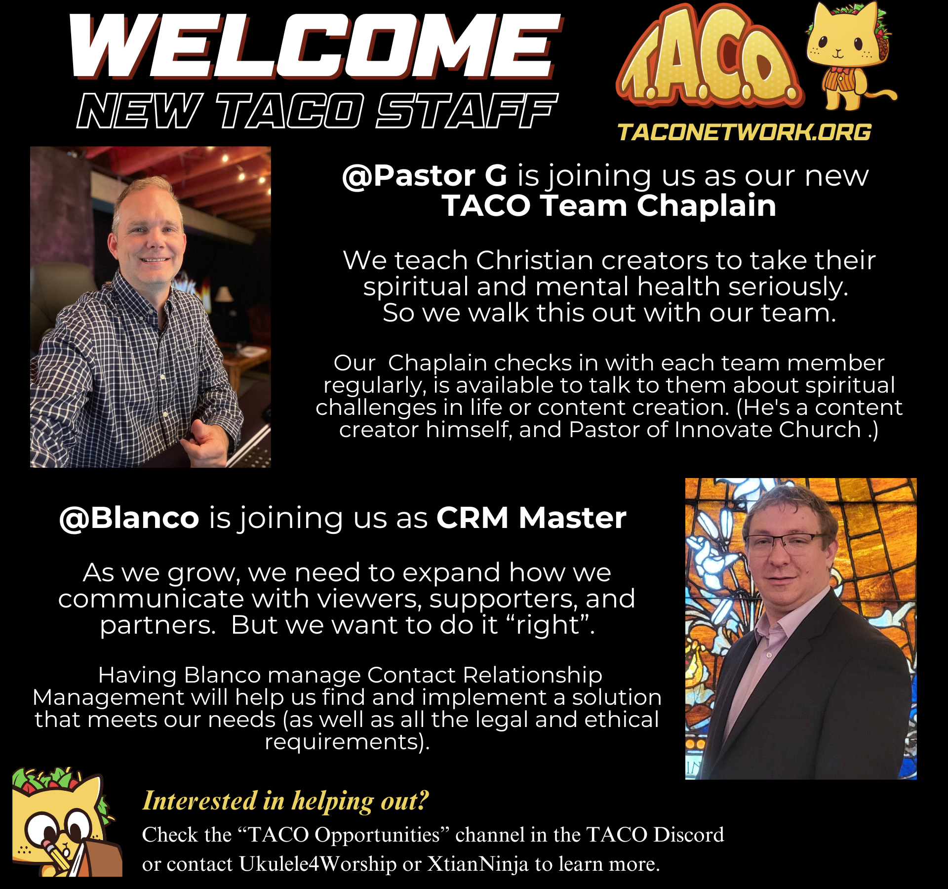 TACO is Growing! Welcome new staff… – TACO Network